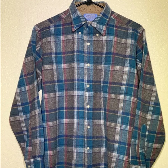 Pendleton | Shirts | Vintage Pendleton Wool Plaid Flannel Button Down ...
